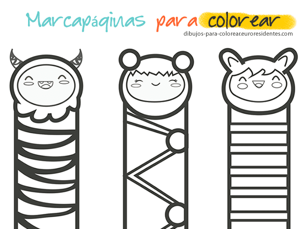 Marcapáginas para colorear - Manualidades